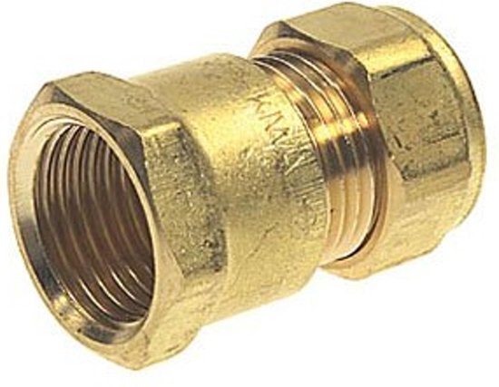 Bonfix knelkoppeling - Schroefbus - 1/2 x 22mm - Messing | bol.com