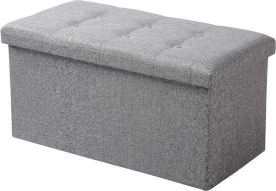 Grote Poef met Opbergruimte - Hocker, Poef, Opbergpoef - Stevig ...