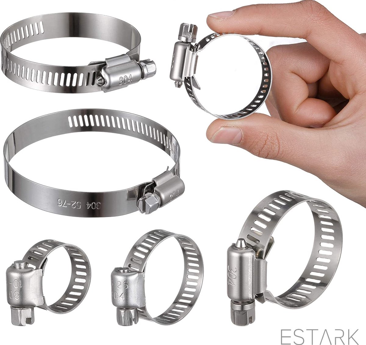 ESTARK® Slangenklemmen Set 10 STUKS – 5 Verschillende Formaten - RVS ...