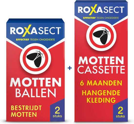Roxasect Mottenballen 20 stuks & Anti Mottencassette 2 stuks ...