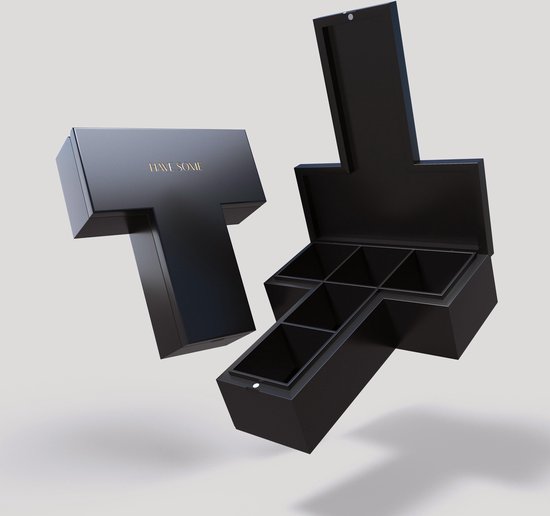 De T-Doos | Theedoos Zwart | Bamboe design theedoos in de vorm van een ...