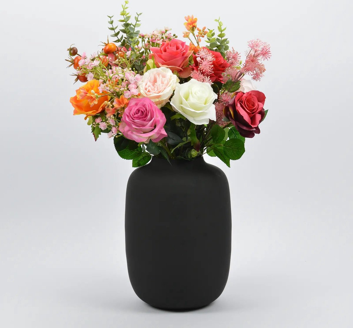 Kunstbloemen boeket Zoete Roos - 60 cm hoog - Kunstrozen - Nep rozen ...