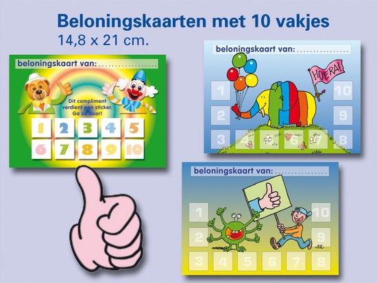 Stammetjes Beloningssysteem - complimenten - 6 beloningskaarten en 2 ...