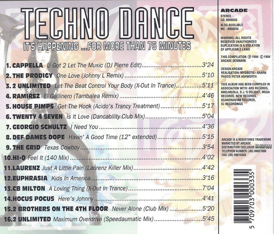 Techno Dance, Various | Muziek | bol