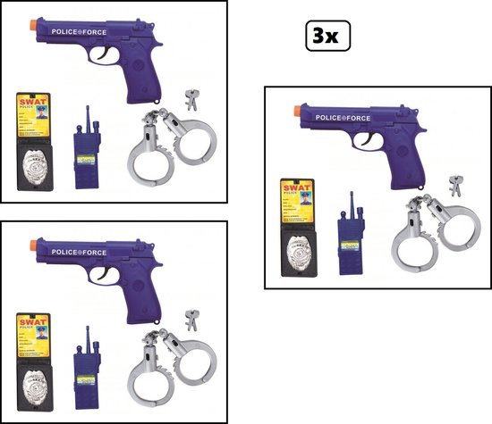 3x Politie SWAT set 5-delig - Feest pakket thema feest party fun | bol.com