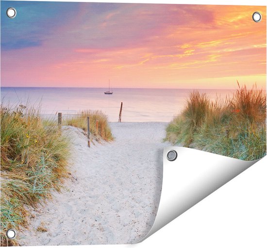 Gards Tuinposter Strand en Duinen bij Zonsondergang - 50x40 cm - Tuindoek -... | bol.com