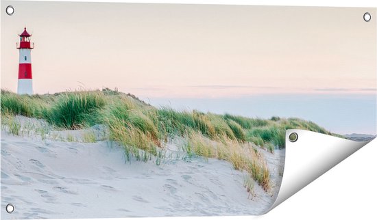 Gards Tuinposter Strand en Duinen met een Vuurtoren - 80x40 cm - Tuindoek -... | bol