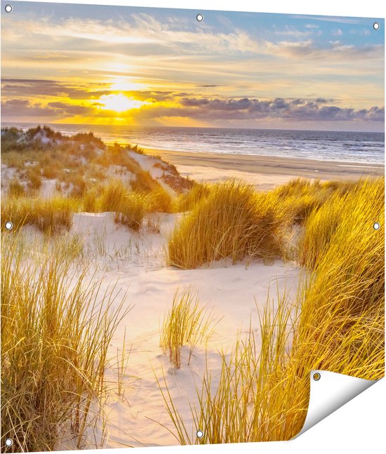 Gards Tuinposter Strand en Duinen tijdens Zonsondergang - 100x100 cm - Tuindoek -... | bol
