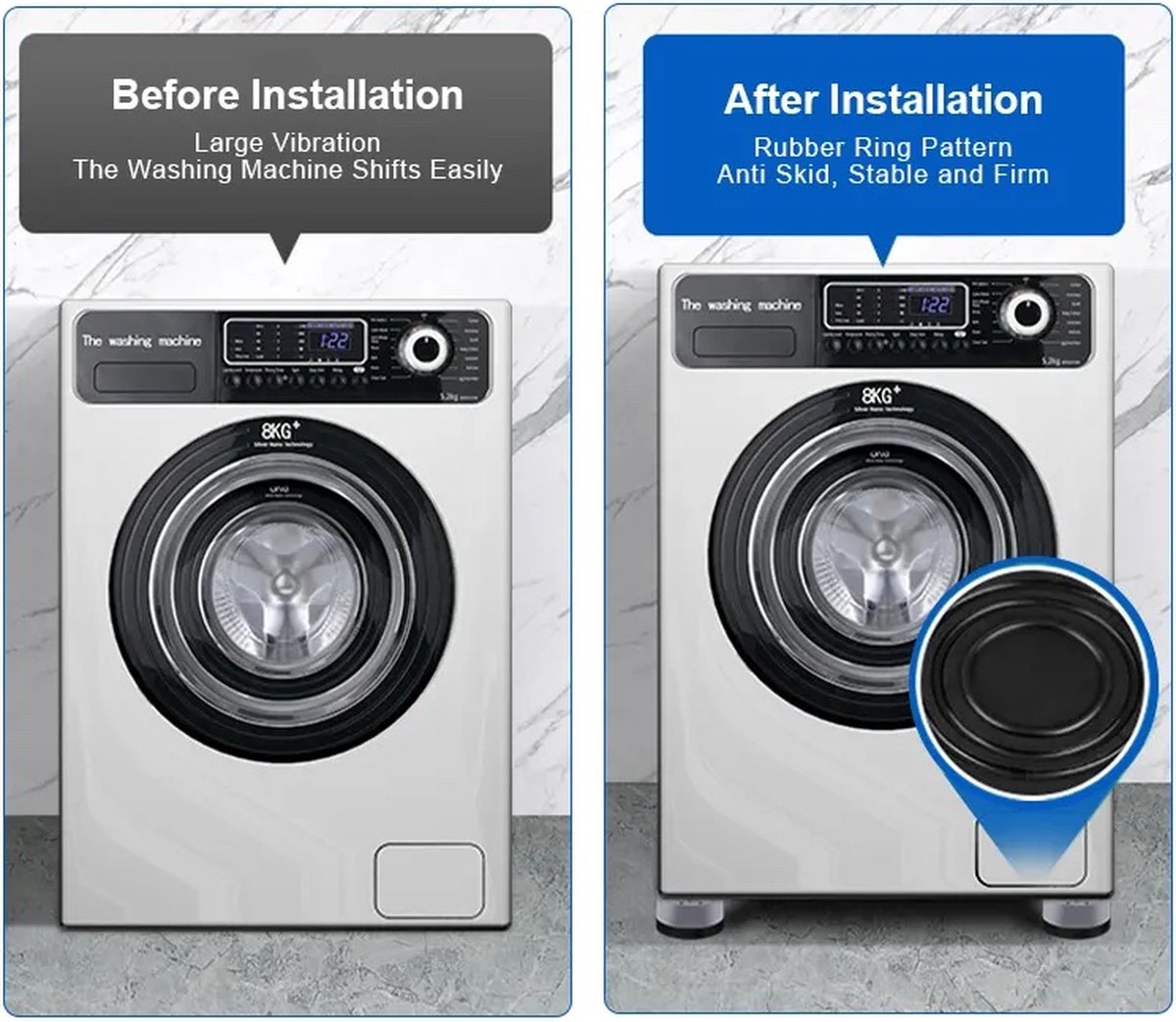 Trillingsdempers Wasmachine - 4 Stuks - Wasmachine Verhoger - Extra Dik ...