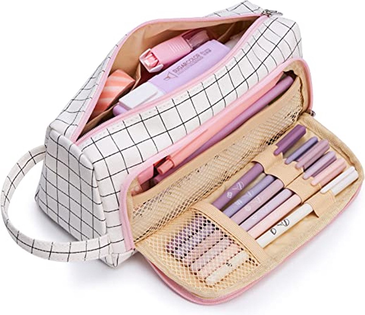 KALIDI etui, grote capaciteit, 2 vakken, uniseks etui, etui ...