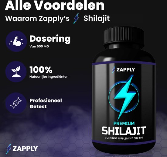 Zapply- Premium Shilajit 500 mg- 90 Capsules- Shilajit Resin ...