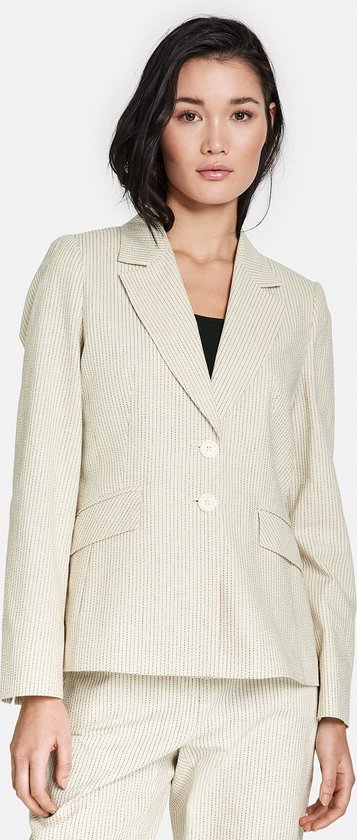 TAIFUN Dames Blazer Light Creme gemustert-38 | bol.com