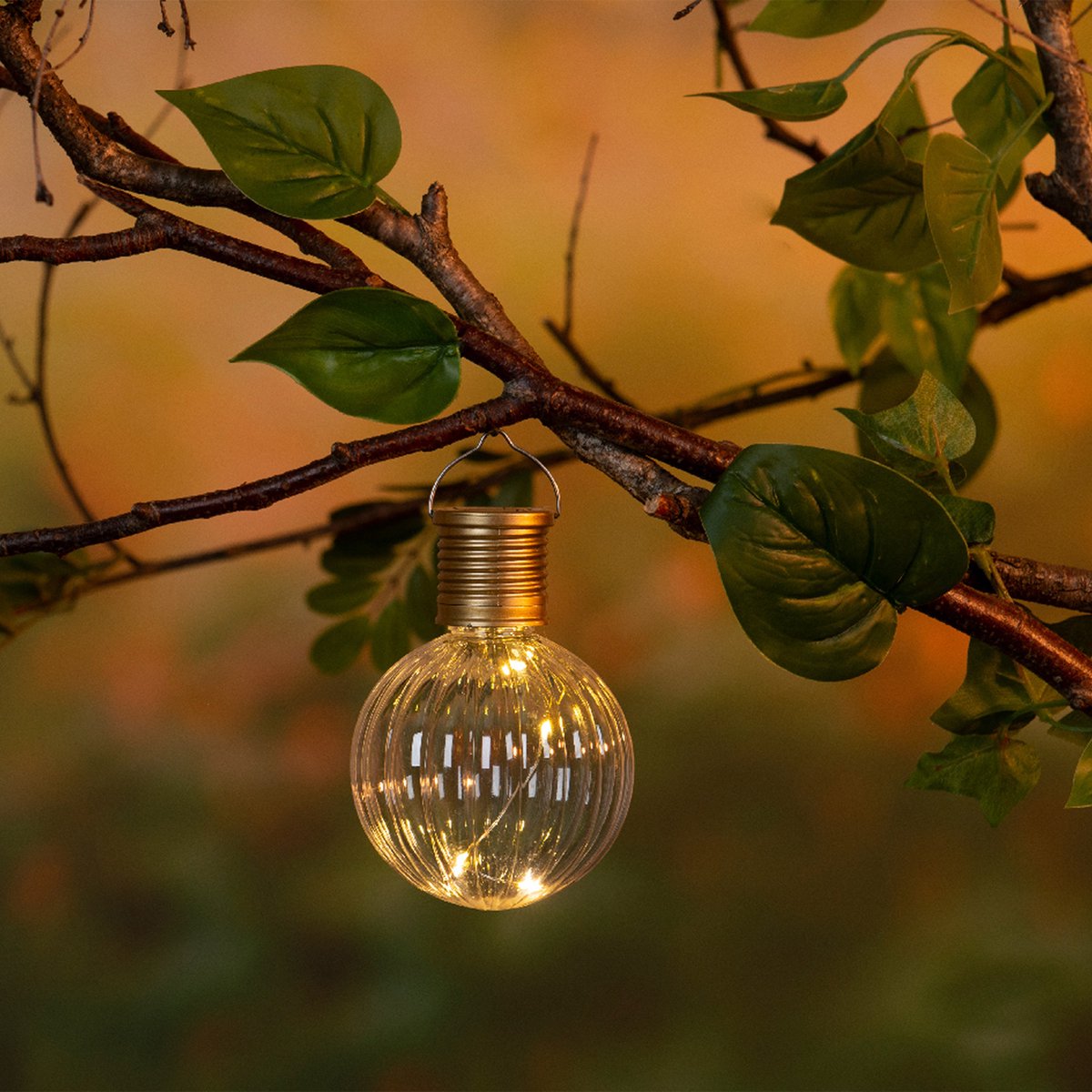 Lumineo Solar led hanglamp - set 6x - zonne-energie - kunststof - warm ...