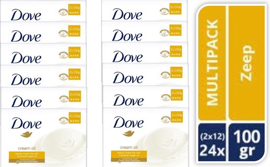 Dove Zeep – Cream Arganolie - Voordeelverpakking 24 x 100 gram | bol