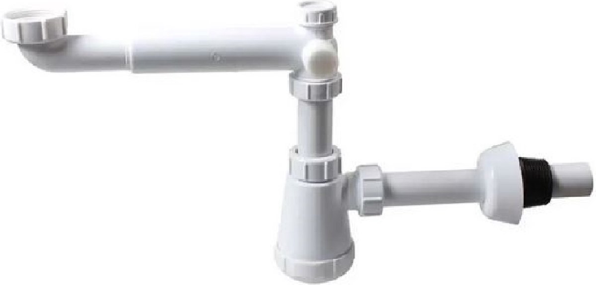Ruimtebesparende telescopische wastafel sifon - PVC - Wit - Hoogte ...