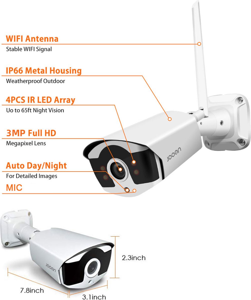 Jooan - CCTV - Beveiligingscamera set met 4 Cameras Outdoor Buiten ...