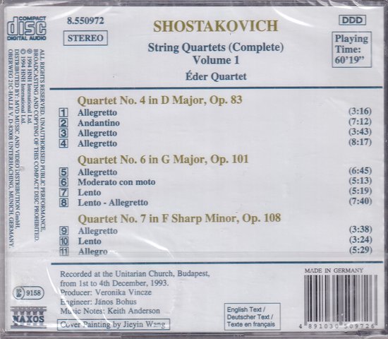 String Quartets complete, Volume 1 - Dmitry Shostakovich - Éder Quartet, Eder Quartet... | bol