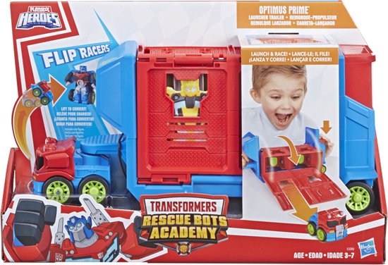 Transformers Rescue Bots Flip Racers Optimus Prime Launcher Trailer | bol