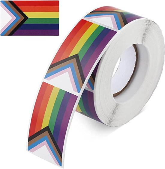 300pcs Rainbow Stickers Colorful, Self Adhesive Pride Flag Stickers on Roll, Rainbow... | bol.com