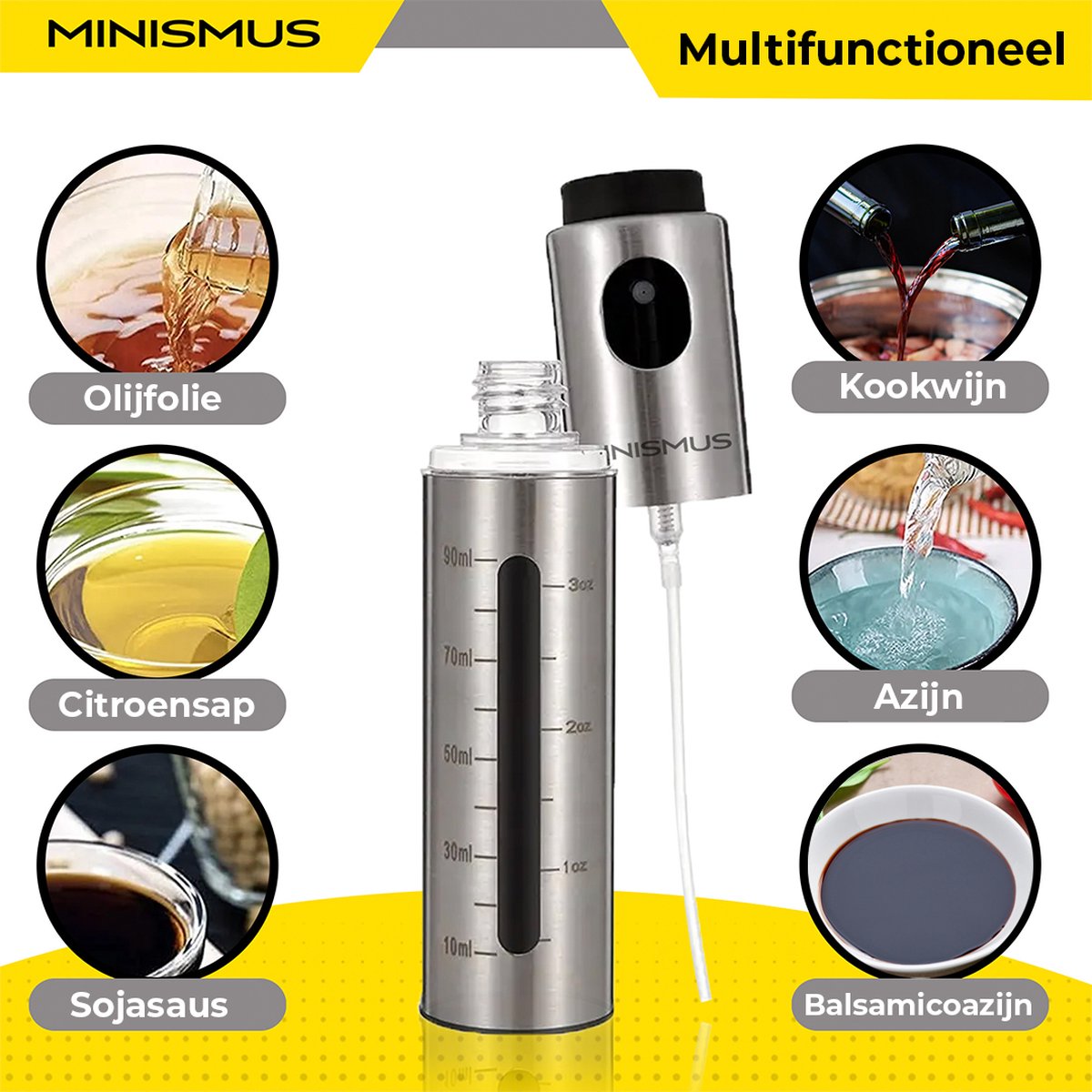 Minismus Olie Spray Spuitfles 100 ml - Gemakkelijk te Gebruiken Olijfolie Sprayer voor... | bol