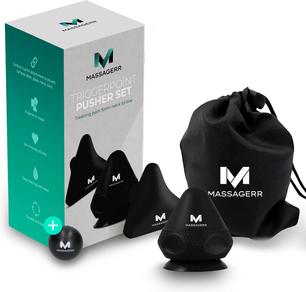 Massagerr® Triggerset - Triggerpoint Pusher Set – Massage voor Triggerpoints – Massage... | bol.com