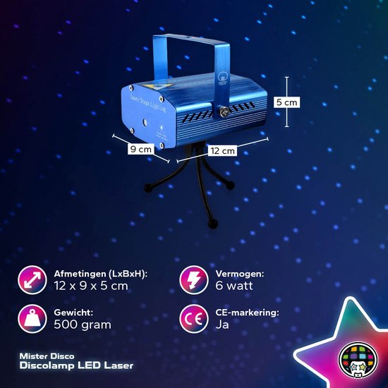 Discolamp LED Laser - Stroboscoop - Feestverlichting jong en oud - Set ...