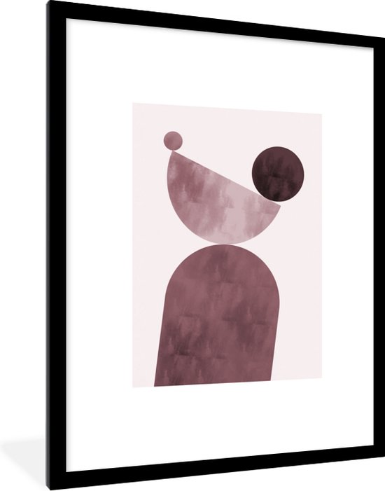 Fotolijst incl. Poster - Vormen - Abstract - Pastel - Roze - 60x80 cm ...