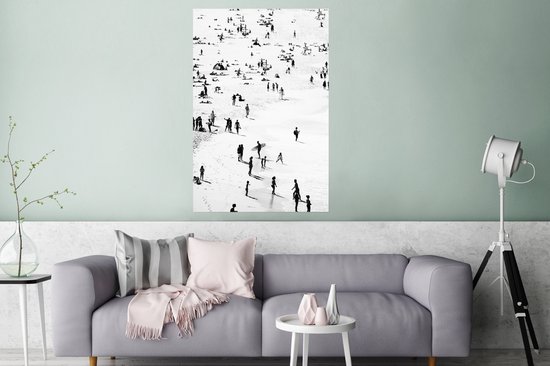 Strand - Zee - Mensen - Zwart wit | bol.com