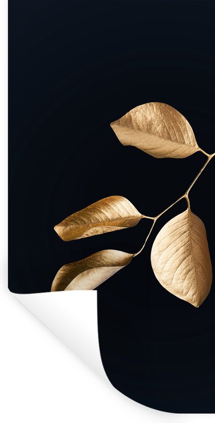 Muurstickers - Sticker Folie - Bladeren - Tak - Goud - Luxe - 60x120 cm ...