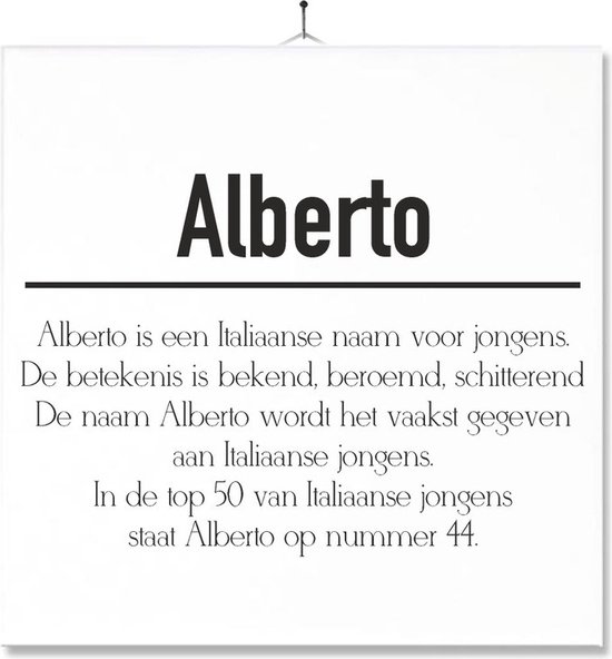 Tegel Met Opdruk | Betekenis | Kado | Cadeau | Met Naam - Alberto | bol