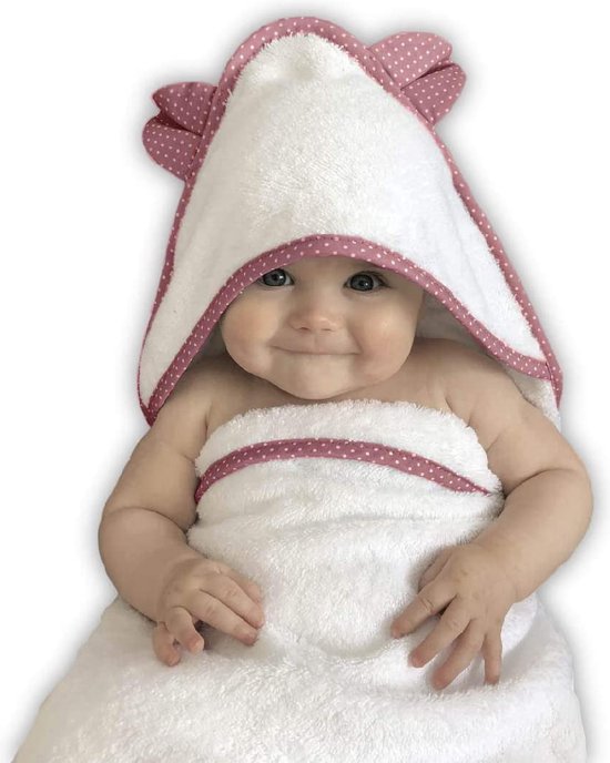 Babyhanddoek met capuchon van Oeko-Tex® katoen en bamboe, extra zachte ...