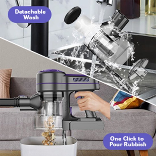 Steelstofzuiger draadloos 200Watt met 4 verschillende opzetstukken ...