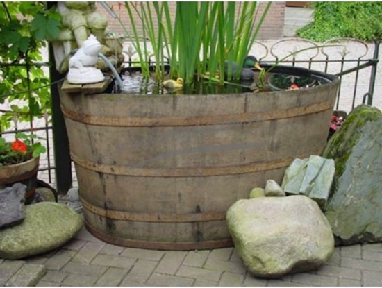 Halve Wijn/whiskeyvaten (bloembakken) - Waterbak Oud Ovaal Model | bol