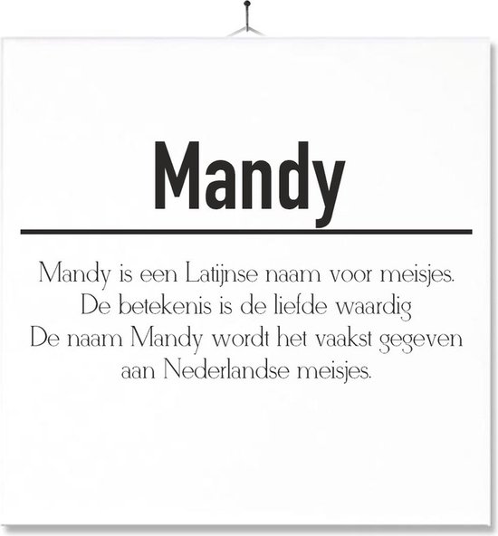Tegel Met Opdruk | Betekenis | Kado | Cadeau | Met Naam - Mandy | bol