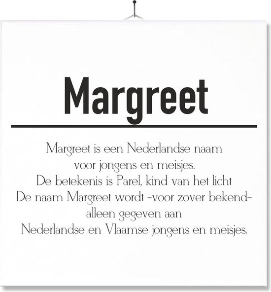Tegel Met Opdruk | Betekenis | Kado | Cadeau | Met Naam - Margreet | bol