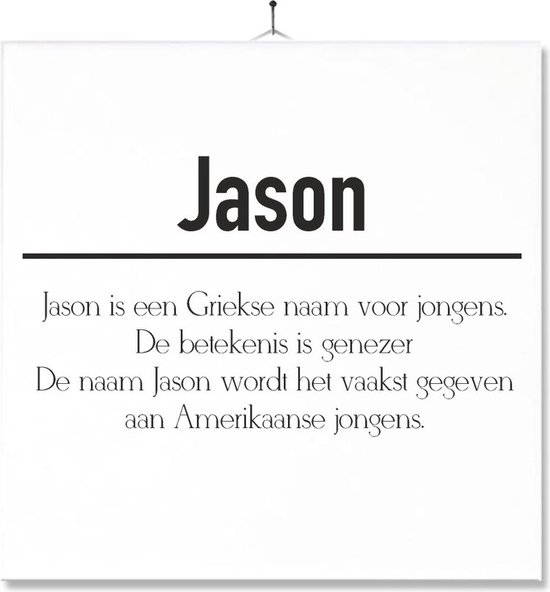 Tegel Met Opdruk | Betekenis | Kado | Cadeau | Met Naam - Jason | bol.com