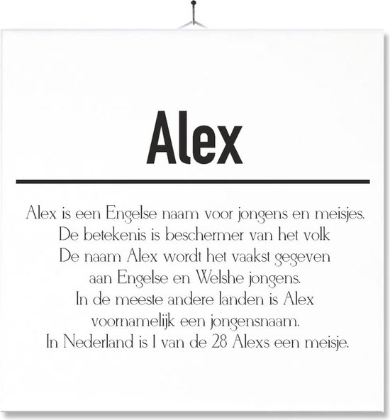 Tegel Met Opdruk | Betekenis | Kado | Cadeau | Met Naam - Alex | bol