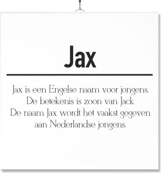 Tegel Met Opdruk | Betekenis | Kado | Cadeau | Met Naam - Jax | bol.com