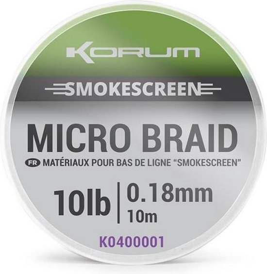 Korum Smokescreen Micro Braid 10m 0,25 mm 20 lbs | bol