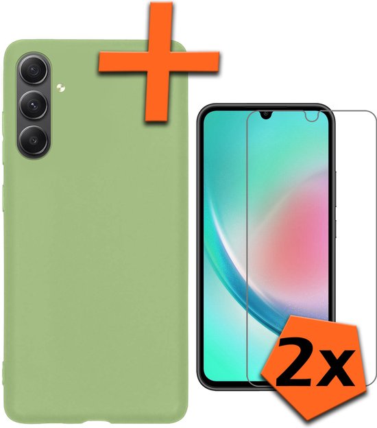 Hoesje Geschikt voor Samsung A34 Hoesje Siliconen Cover Case Met 2x Screenprotector -... | bol