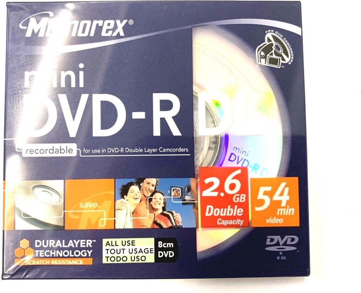 Memorex Mini DVD-R DL - 2.6GB - 54 min. Video - 8cm DVD | bol