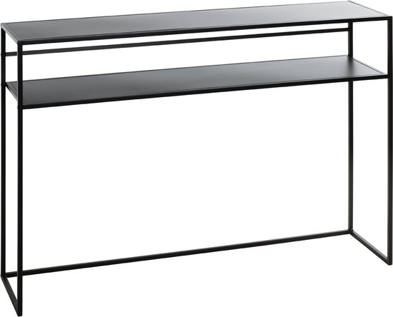 HakuShop Sidetable | Zwart Metaal | Hoge haltafel | Dubbele planken ...