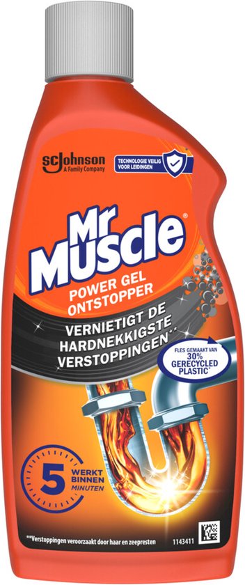 Mr. Muscle Power Gel Ontstopper - 4 x 500 ml - Voordeelverpakking | bol