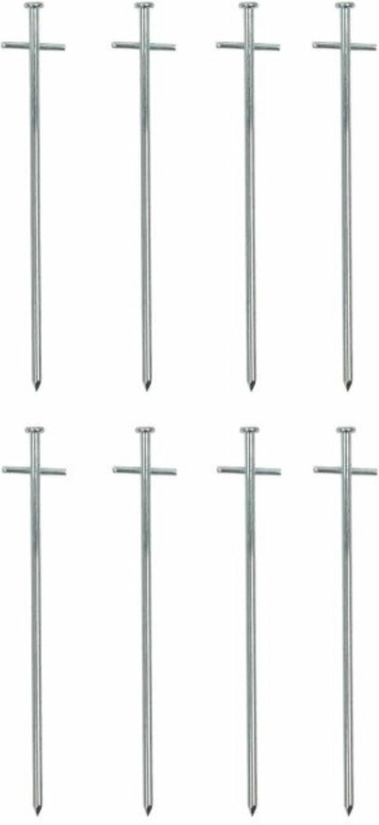 Piquet de sol Benson - 16x - argent - métal - 18 cm - Piquet de tente ...