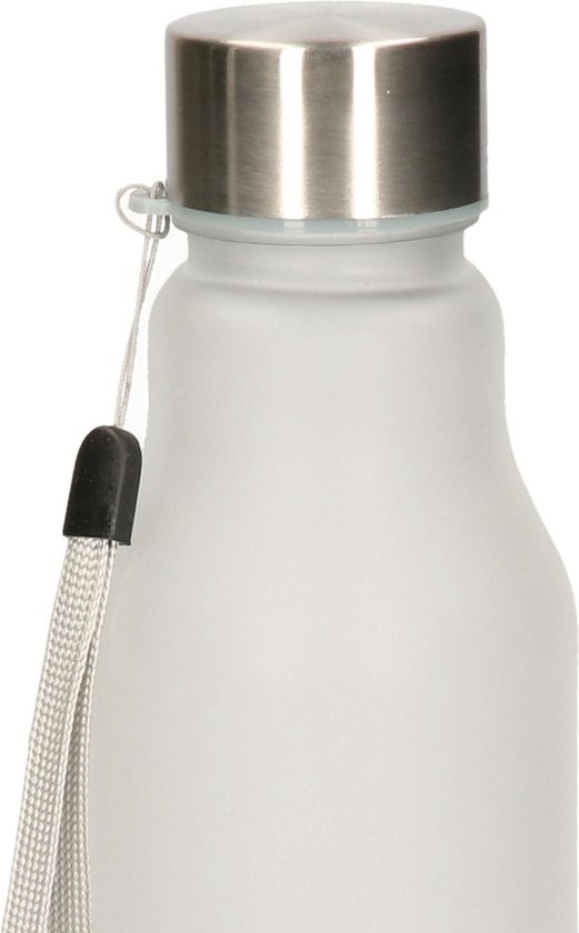 Waterfles/drinkfles/sportfles - transparant - kunststof/rvs - 600 ml | bol