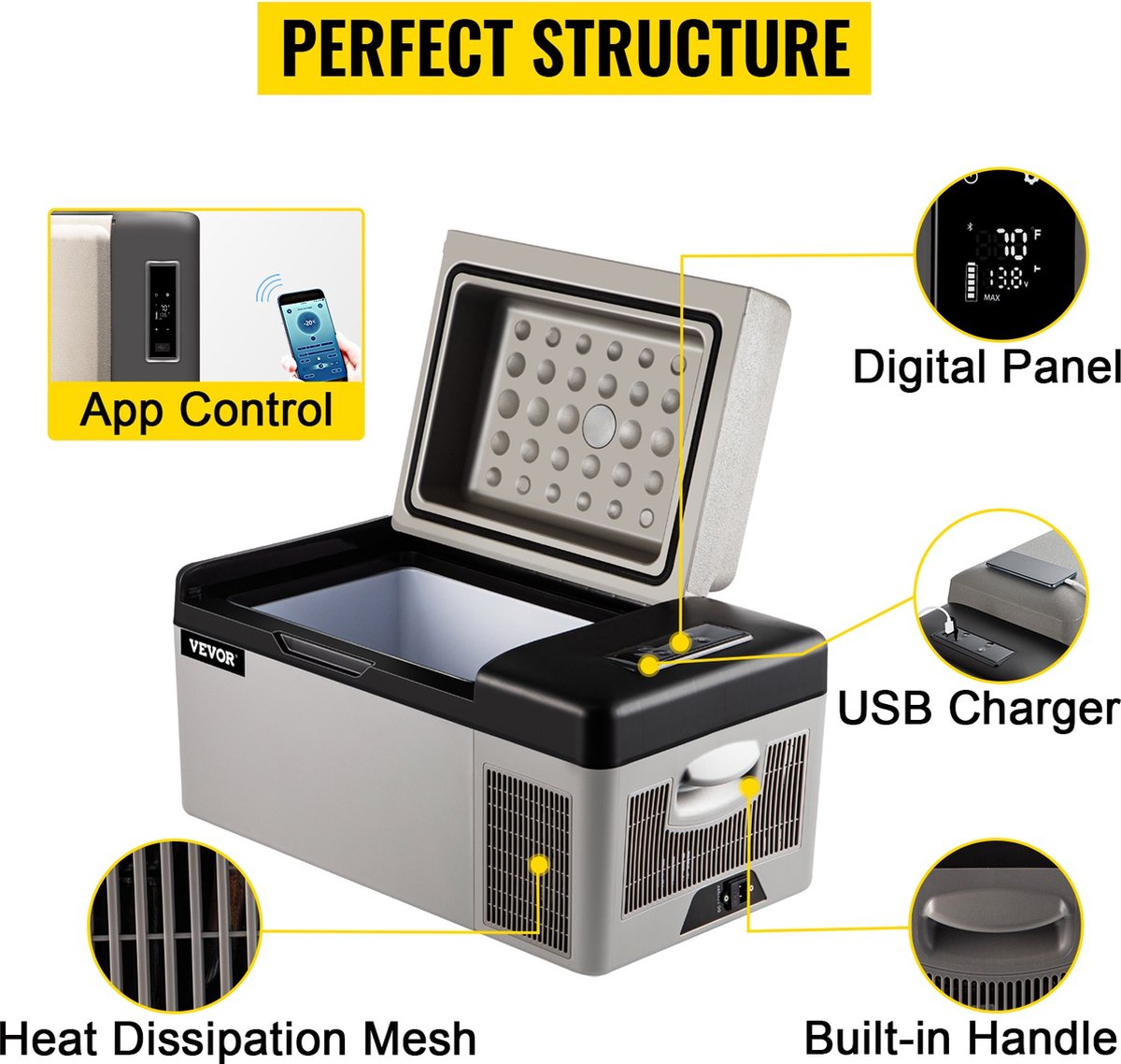 Vevor - Auto Koelbox - Koelbox Elektrisch 12V 230 Volt - Elektrische Koelbox - Koelbox... | bol.com