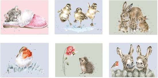 Wrendale Ansichtkaarten 6 stuks - 1 - Set met 6 leuke kaarten | bol