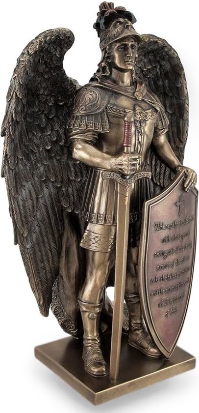 Veronese Design - Aartsengel met Schild en Zwaard gebronsd beeld | bol