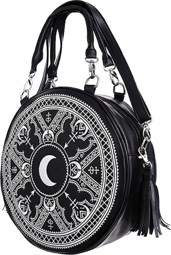 Restyle - Gothic Henna Handtas met Maanborduurwerk & Kwastjes - (bxhxd ...