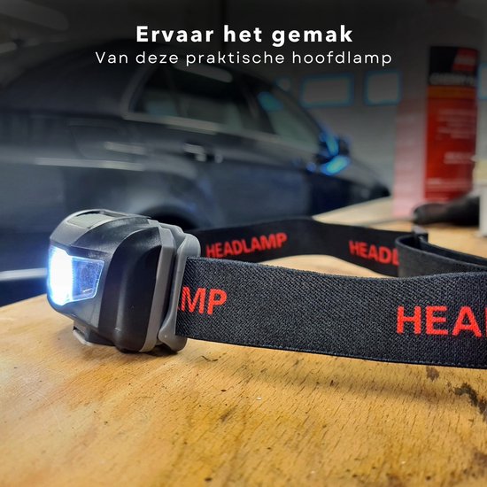 Cheqo® PRO LED Hoofdlamp - USB Oplaadbaar - Zwarte Behuizing - 1,2 Ah ...